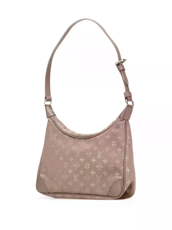 LOUIS VUITTON 2001 Monogram Satin Mini Boulogne Shoulder Bag - Brown