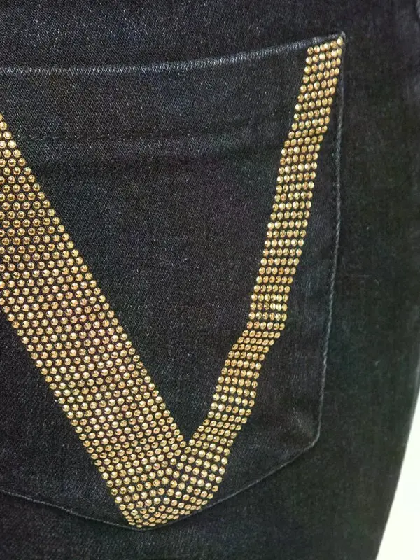 Versace Rhinestone Embellished Jeans