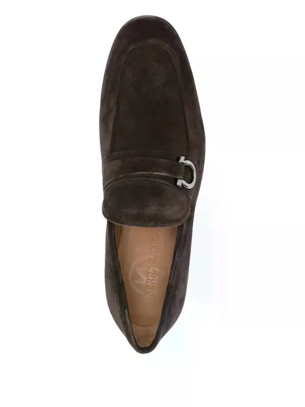 FERRAGAMO Florio Suede Loafers - Brown