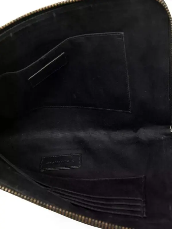 Saint Laurent 2017 Croc Embossed Leather Clutch Bag