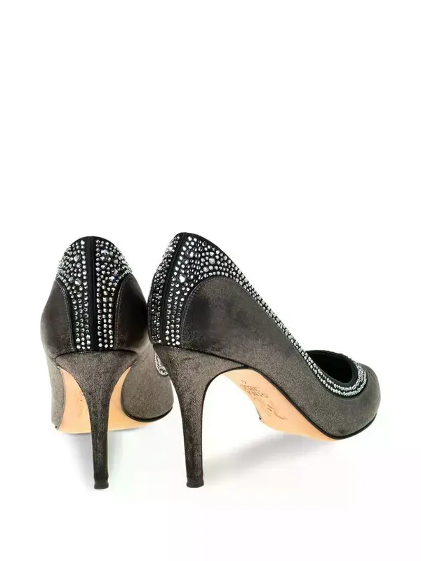 GINA 85mm Leather Pumps With Crystal Embellishment