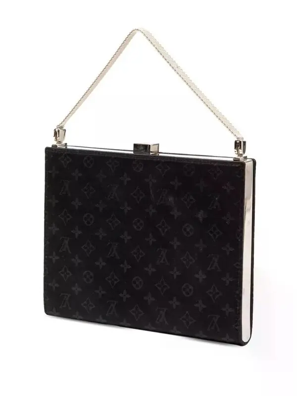 LOUIS VUITTON 2001 Monogram Satin Ange Pm Handbag - Black