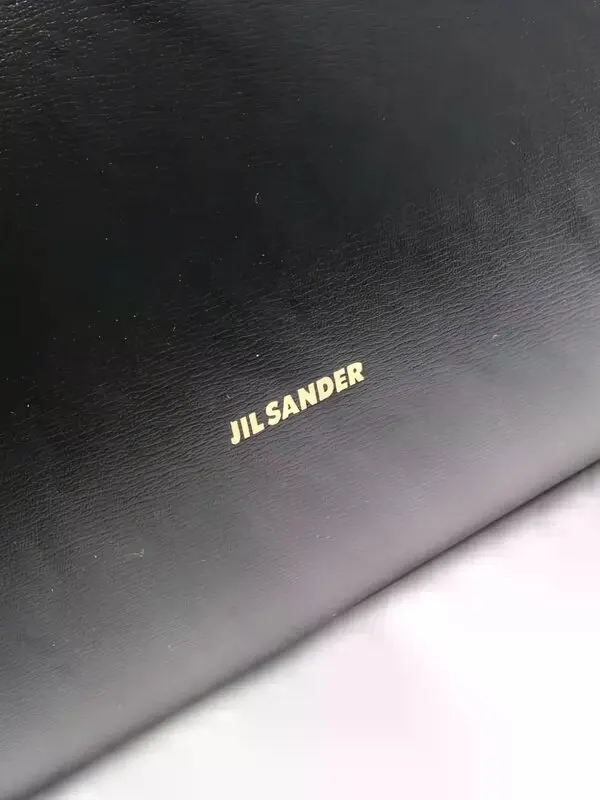 JIL SANDER Leather Curve Shoulder Bag - Black