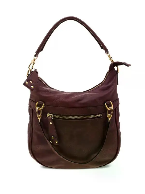 ALVIERO MARTINI 1° CLASSE Map-print Leather Shoulder Bag