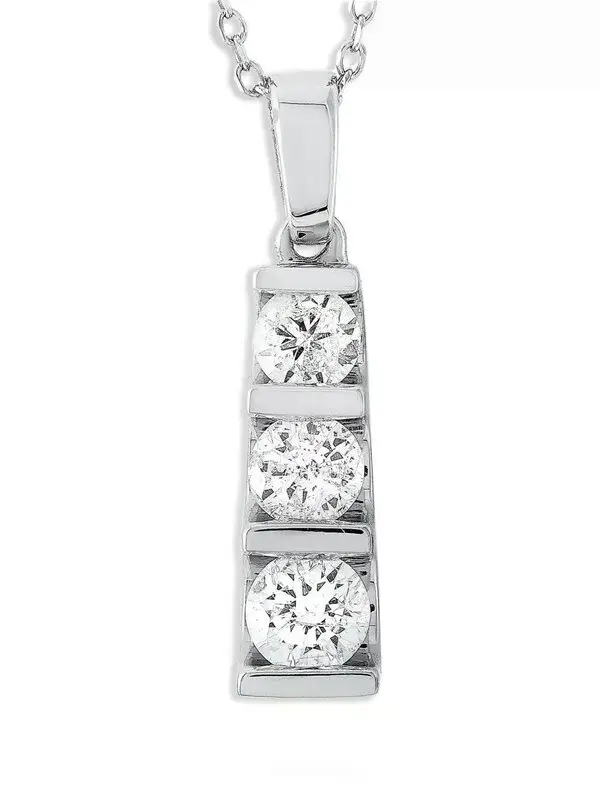 LB EXCLUSIVE 14k White Gold 0.50ct Diamond Pendant Necklace - Silver