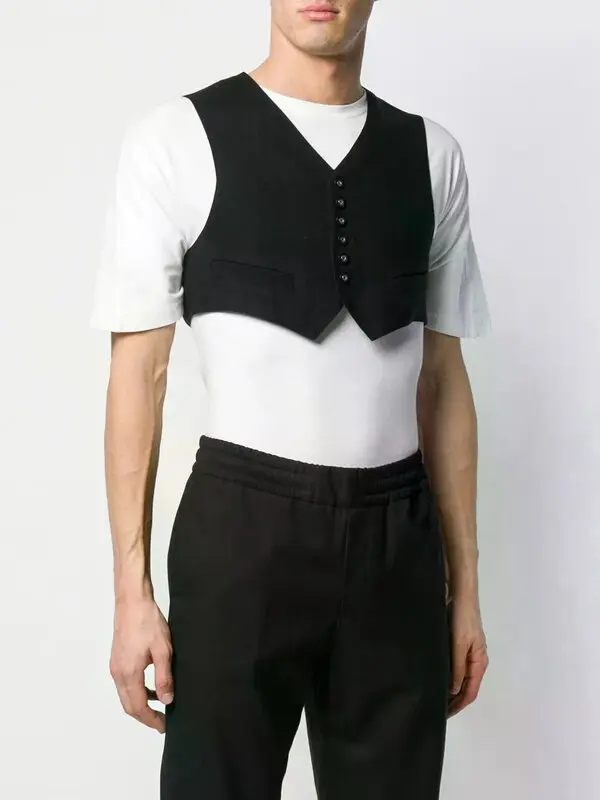 JEAN PAUL GAULTIER Hemp Blend Cropped Waistcoat