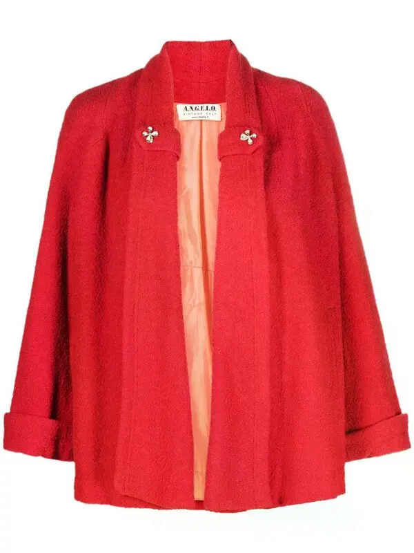 A.N.G.E.L.O. VINTAGE CULT 1950s Brooch-detail Bouclé Jacket - Red