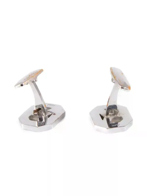 Saint Laurent 1990s Octagonal Logo Cufflinks