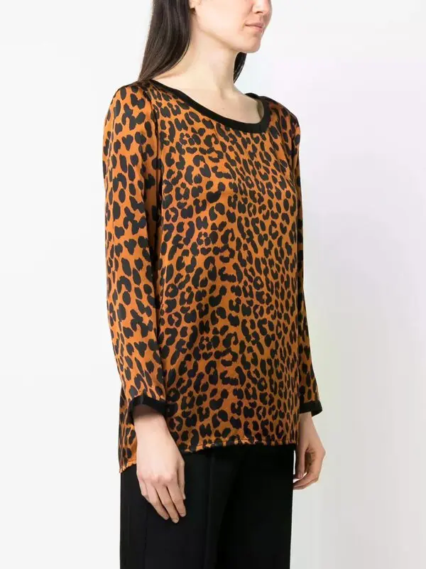 Saint Laurent Pre-owned 1980s Leopard Print Silk Blouse