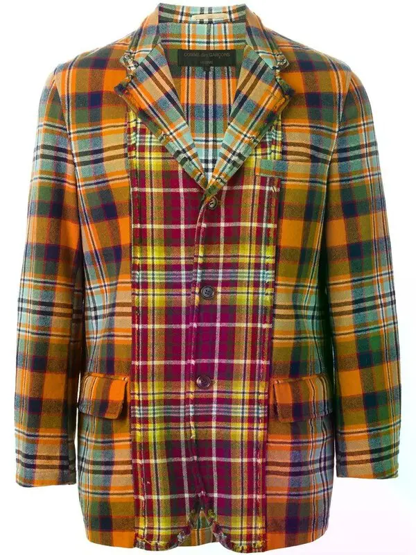 Comme Des Garçons Tartan Blazer - Orange