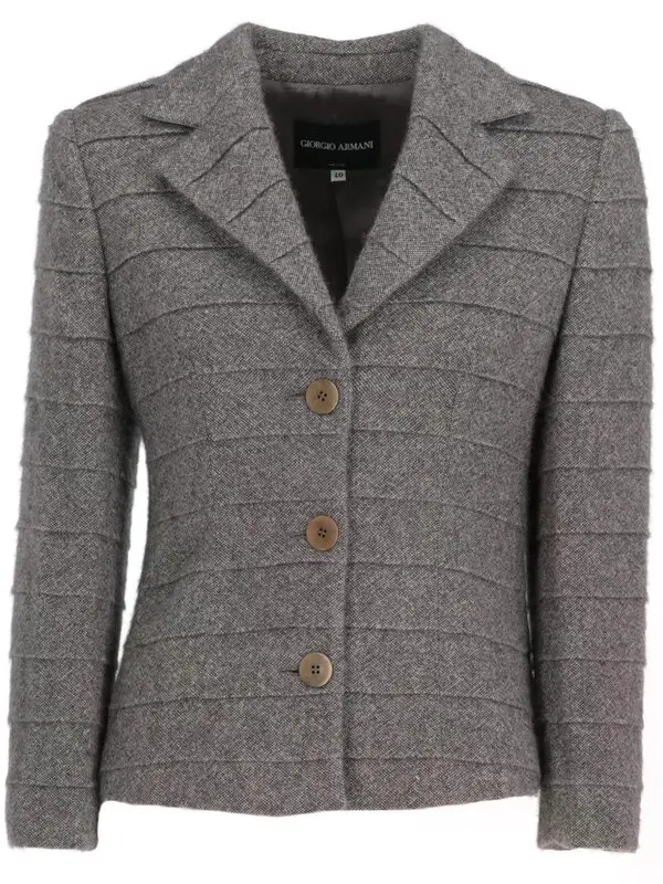 Giorgio Armani 2000 Ribbed Single-breasted Jacket