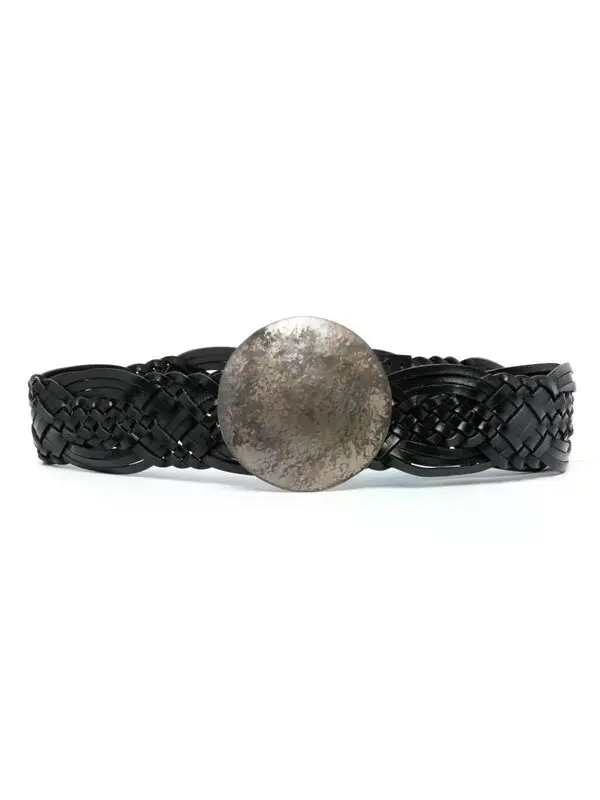 Gianfranco Ferre Interwoven Leather Belt - Black