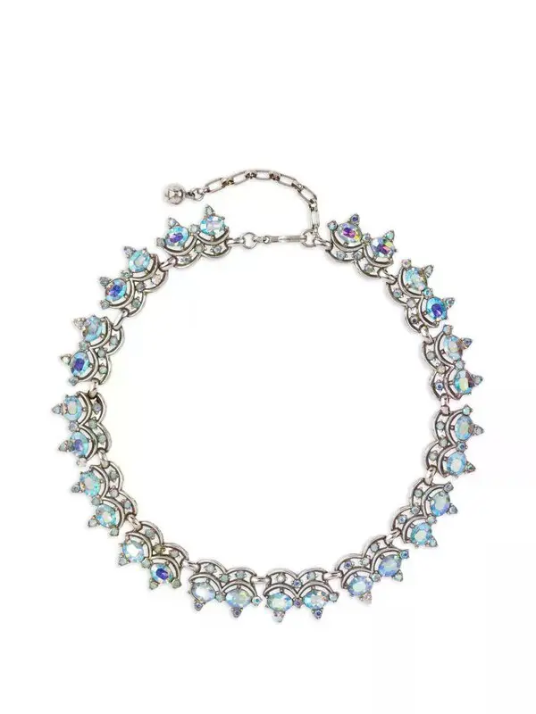 SUSAN CAPLAN 1950's Aurora Borealis Necklace - Silver
