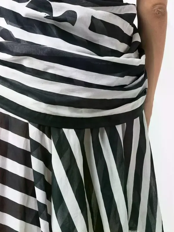 Saint Laurent Asymmetric Stripe Print Wrap Skirt
