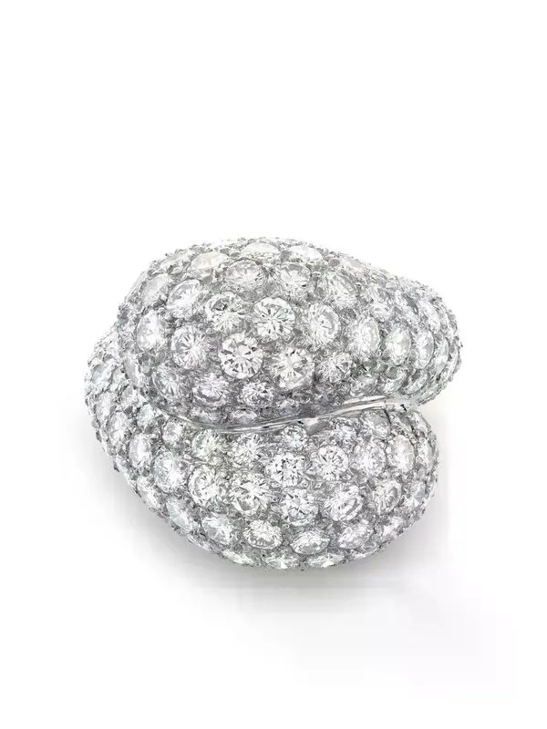 PRAGNELL Contemporary Platinum Bypass Diamond Ring - Silver