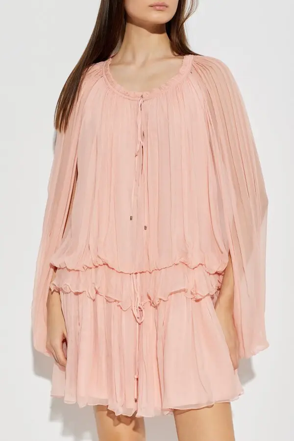 Chloé Silk Mini Dress - Pink