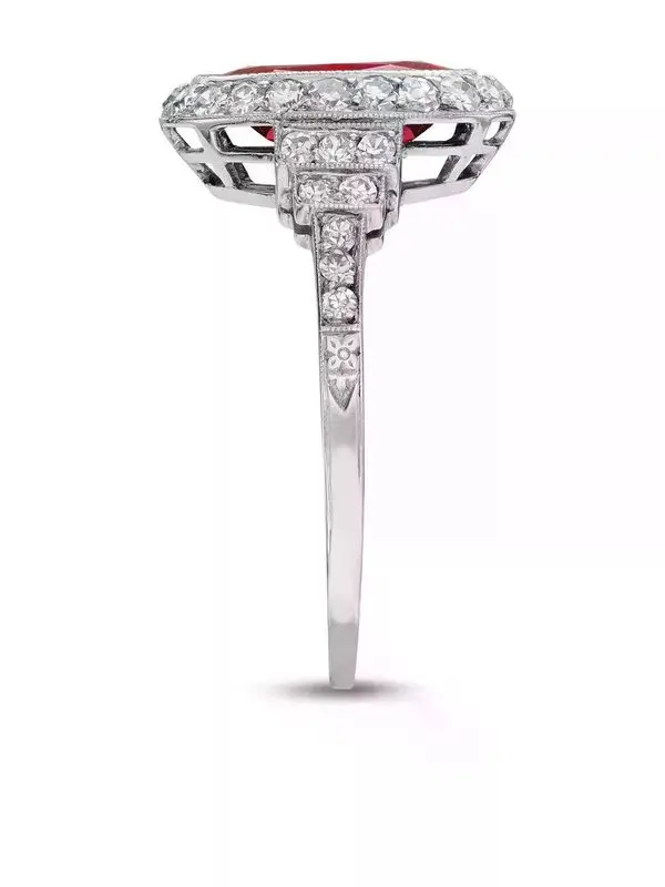 PRAGNELL Edwardian Platinum Burmese Ruby And Diamond Ring