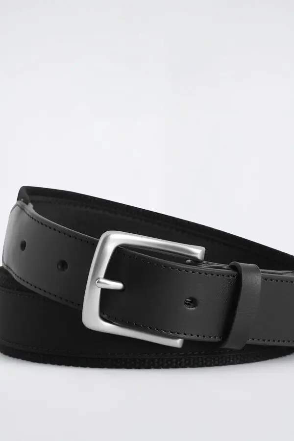 Cos Leather-trimmed Webbing Belt