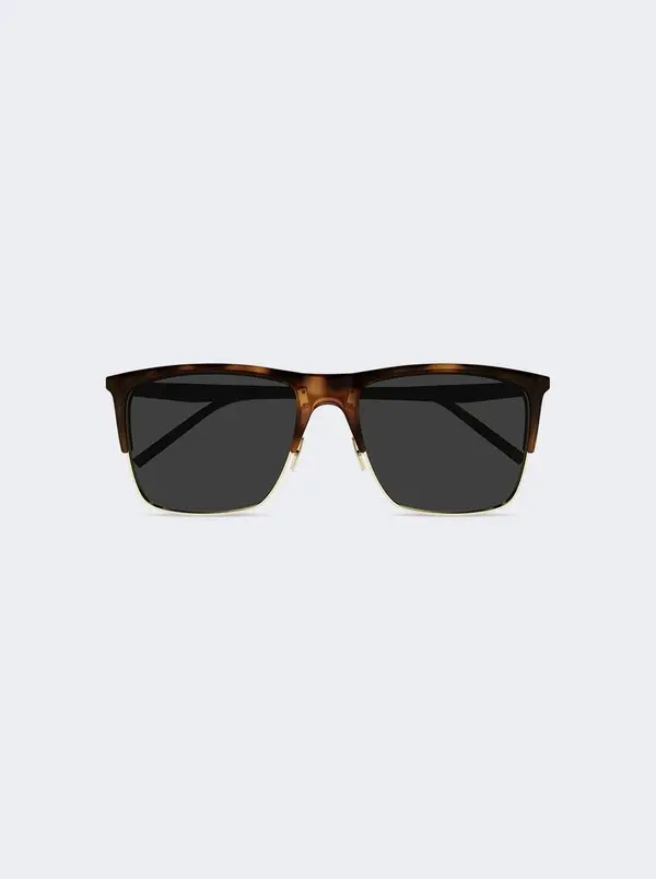 Saint Laurent Half-rim Wellington Sunglasses - Gold