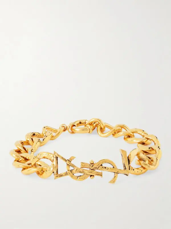Saint Laurent Tone Brass Bracelet - Gold