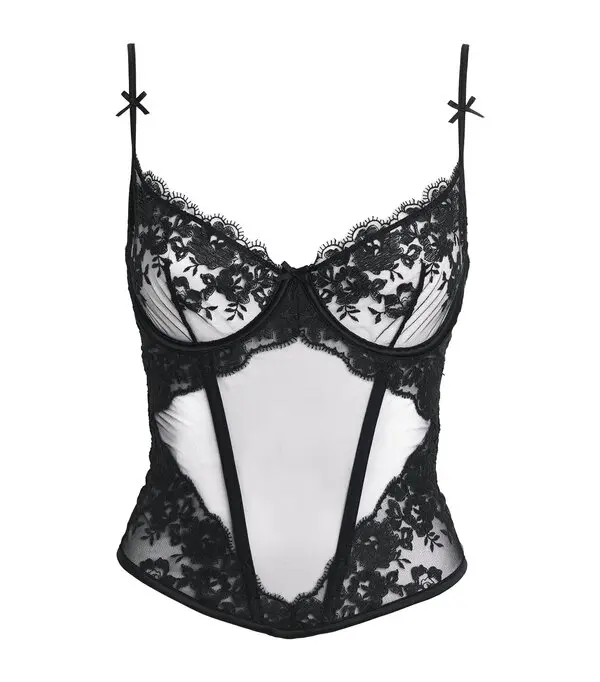 SKIMS Lace Demi Corset - Black