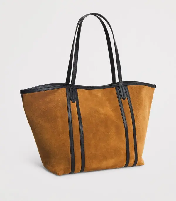 Harrods Suede Leather-trim Tote Bag
