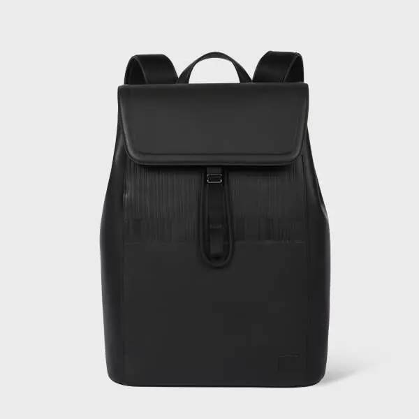 Paul Smith Leather 'shadow Stripe' Backpack - Brown