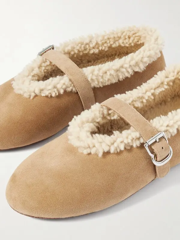 Alaïa Shearling Ballet Flats