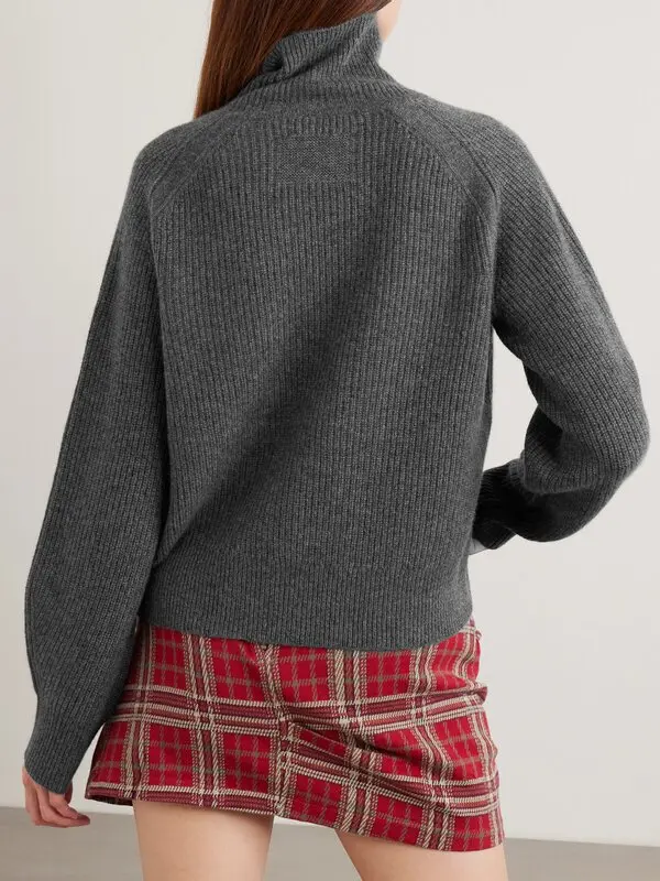 Guest In Residence Ribbed Cashmere Turtleneck Sweater