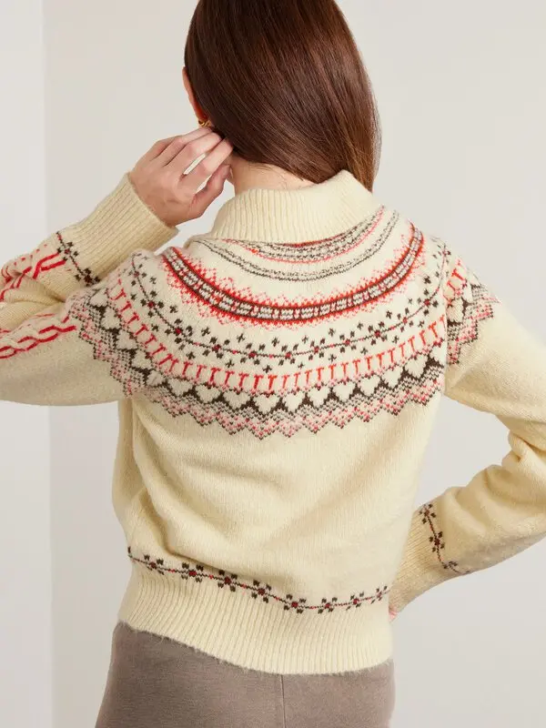Guest In Residence Cloud Chalet Fair Isle Wool And Cashmere-blend Cardigan - Yellow