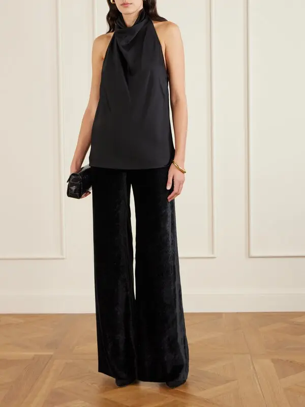 Galvan Velvet Wide-leg Trousers