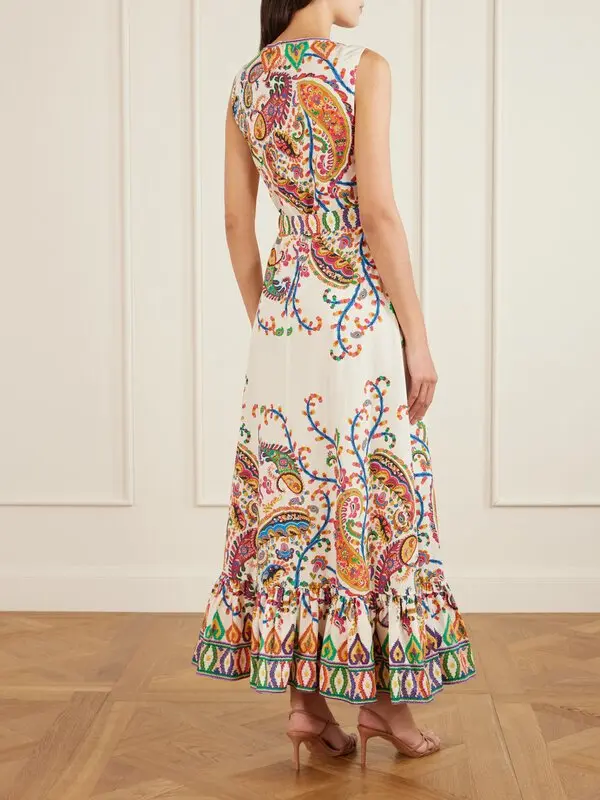 Etro Belted Printed Cotton Maxi Dress - Multi