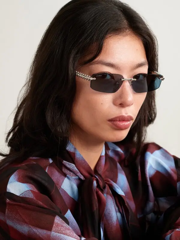 Cartier Clash De Rimless Rectangle-frame Sunglasses