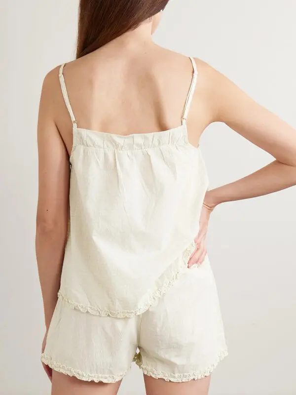 DEIJI STUDIOS Checked Cotton-poplin Camisole And Shorts Set