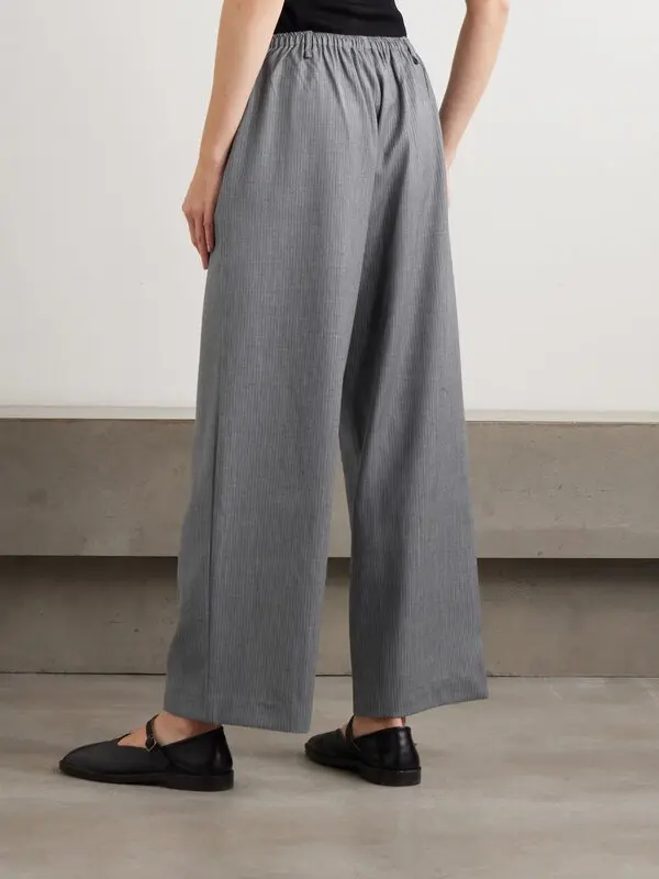 DEIJI STUDIOS Belted Pinstriped Wool Pants