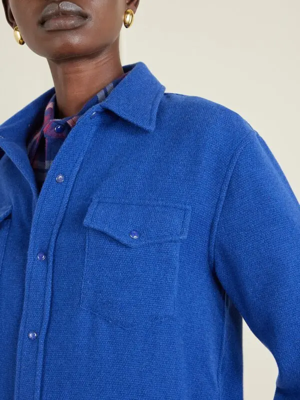 GOD’S TRUE CASHMERE Cashmere Shirt With Lapis Lazuli Stones