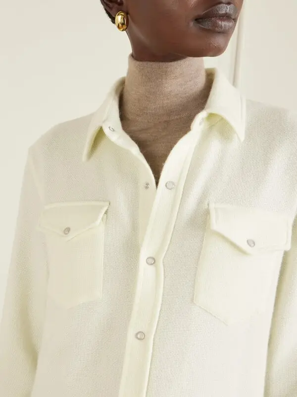 GOD’S TRUE CASHMERE Cashmere Shirt With Rose Quartz Fastenings