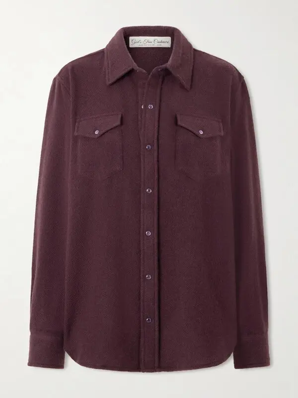 GOD’S TRUE CASHMERE Cashmere Shirt With Amethyst Cabochons