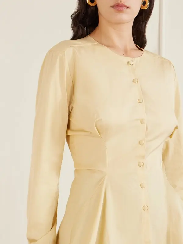 LIBEROWE Lavinia Cotton-poplin Peplum Blouse - Yellow