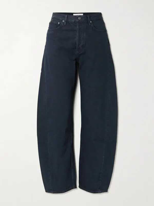 AGOLDE Luna Pieced High-waist Tapered Jeans - Blue