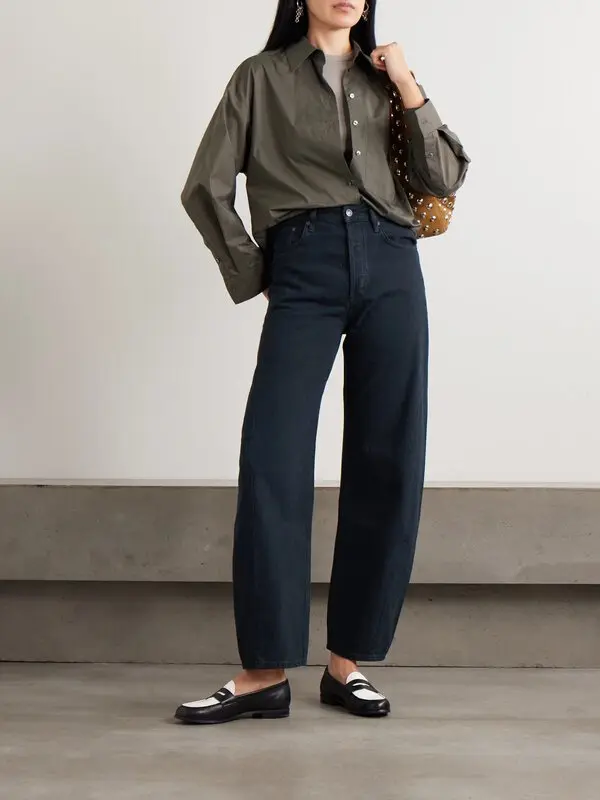 AGOLDE Luna Pieced High-waist Tapered Jeans - Blue