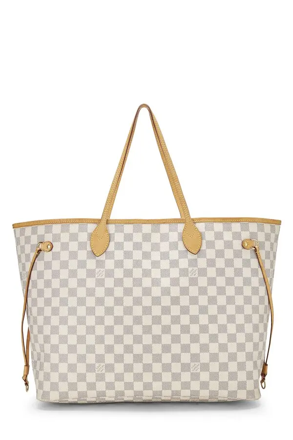 LOUIS VUITTON Damier Azur Neverfull Nm Tote - Pink
