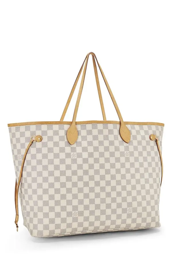 LOUIS VUITTON Damier Azur Neverfull Nm Tote - Pink