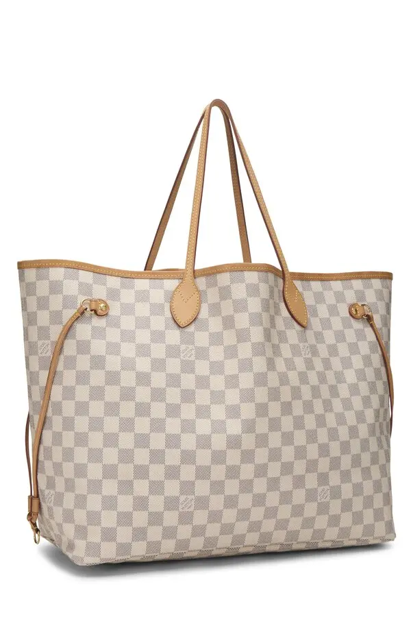 LOUIS VUITTON Damier Azur Neverfull Nm Tote - Pink