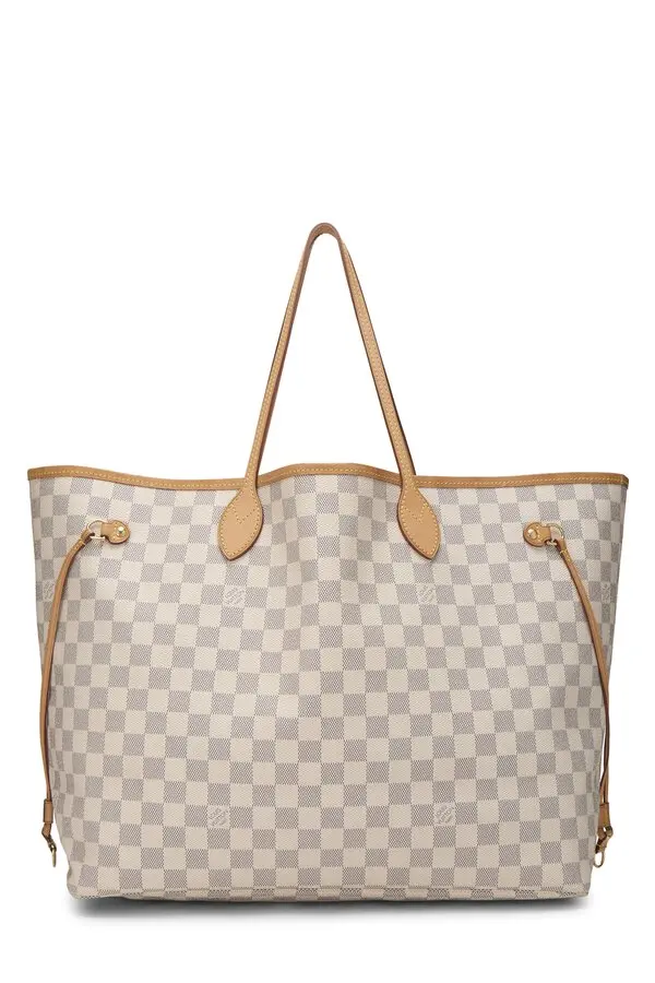 LOUIS VUITTON Damier Azur Neverfull Nm Tote - Pink