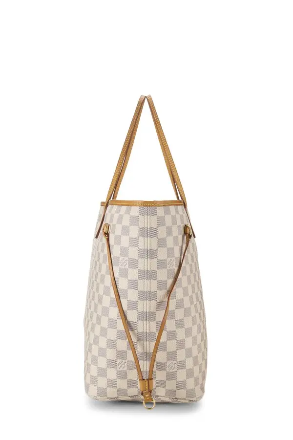 LOUIS VUITTON Damier Azur Neverfull Nm Tote - Pink