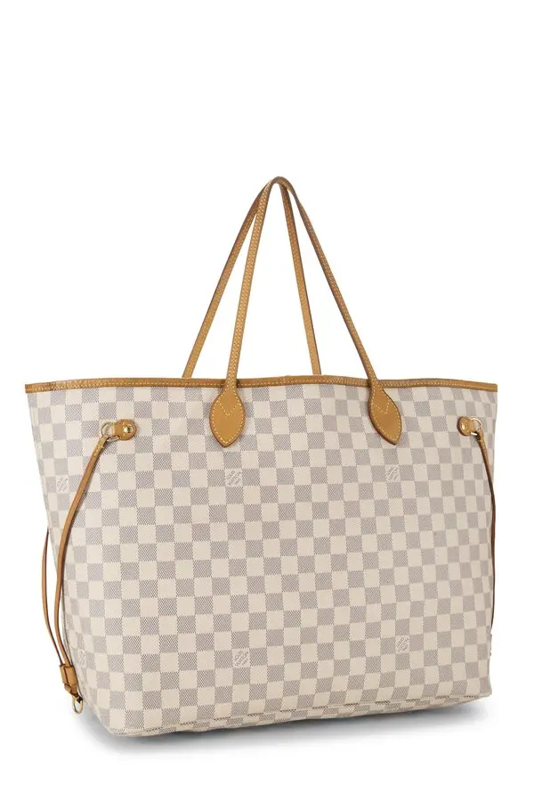 LOUIS VUITTON Damier Azur Neverfull Nm Tote - Pink