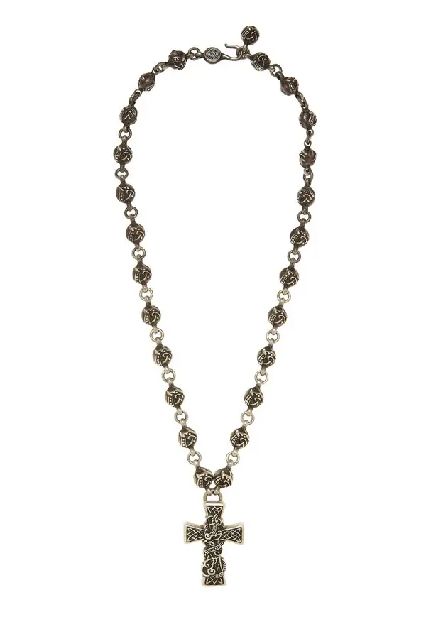 Chrome Hearts Sterling Celtic Cross Ball Necklace - Silver