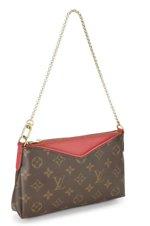 LOUIS VUITTON Monogram Pallas Clutch - Red