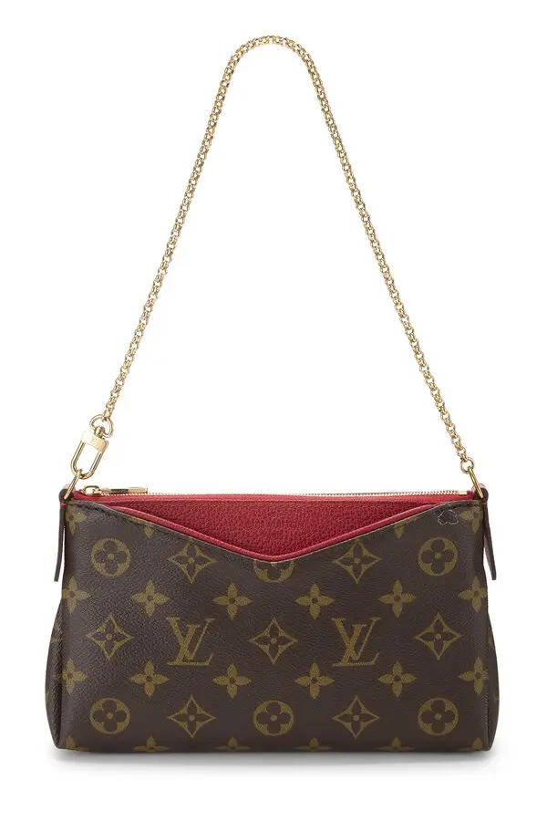LOUIS VUITTON Monogram Pallas Clutch - Red